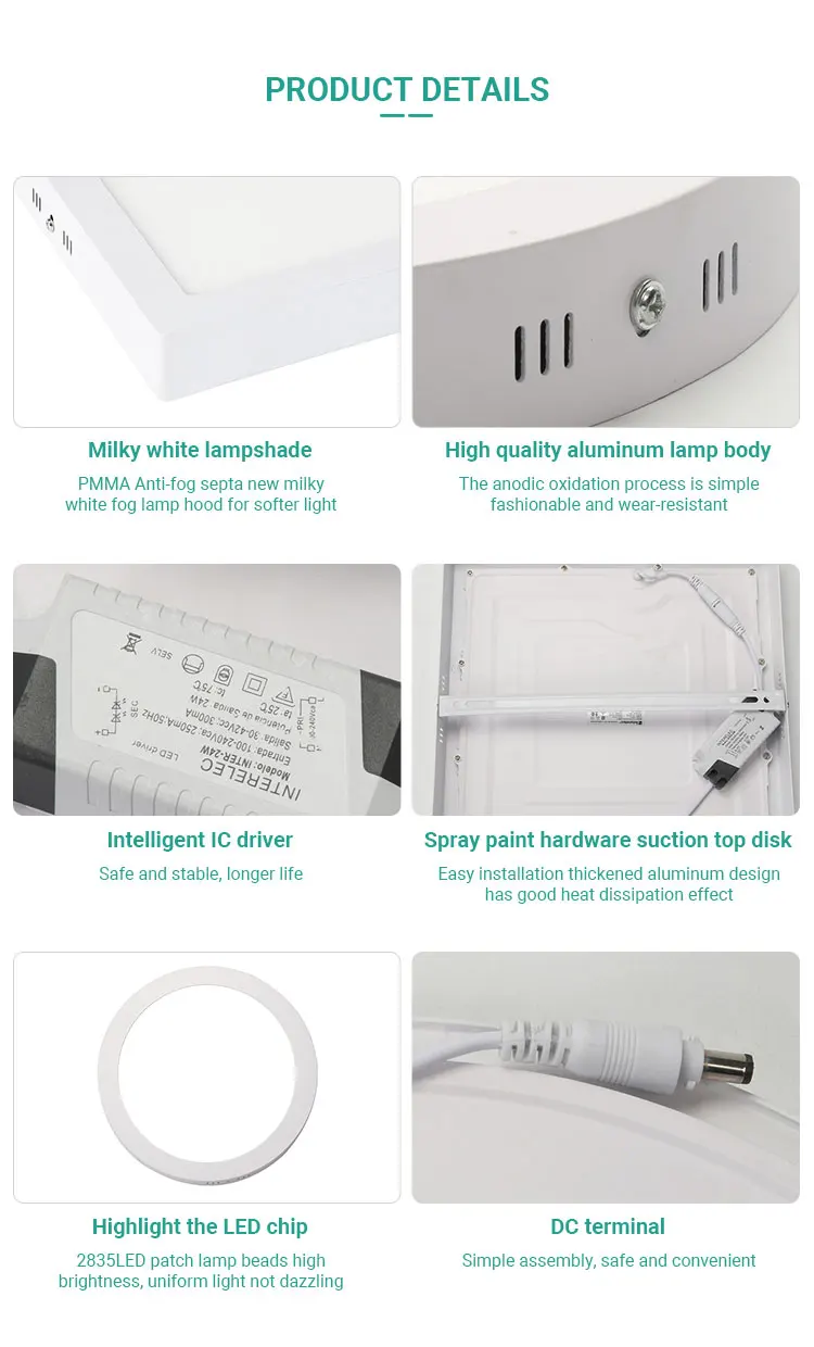 Professional Square Round Surface Mounted Recessed Anti Glare Surface ...