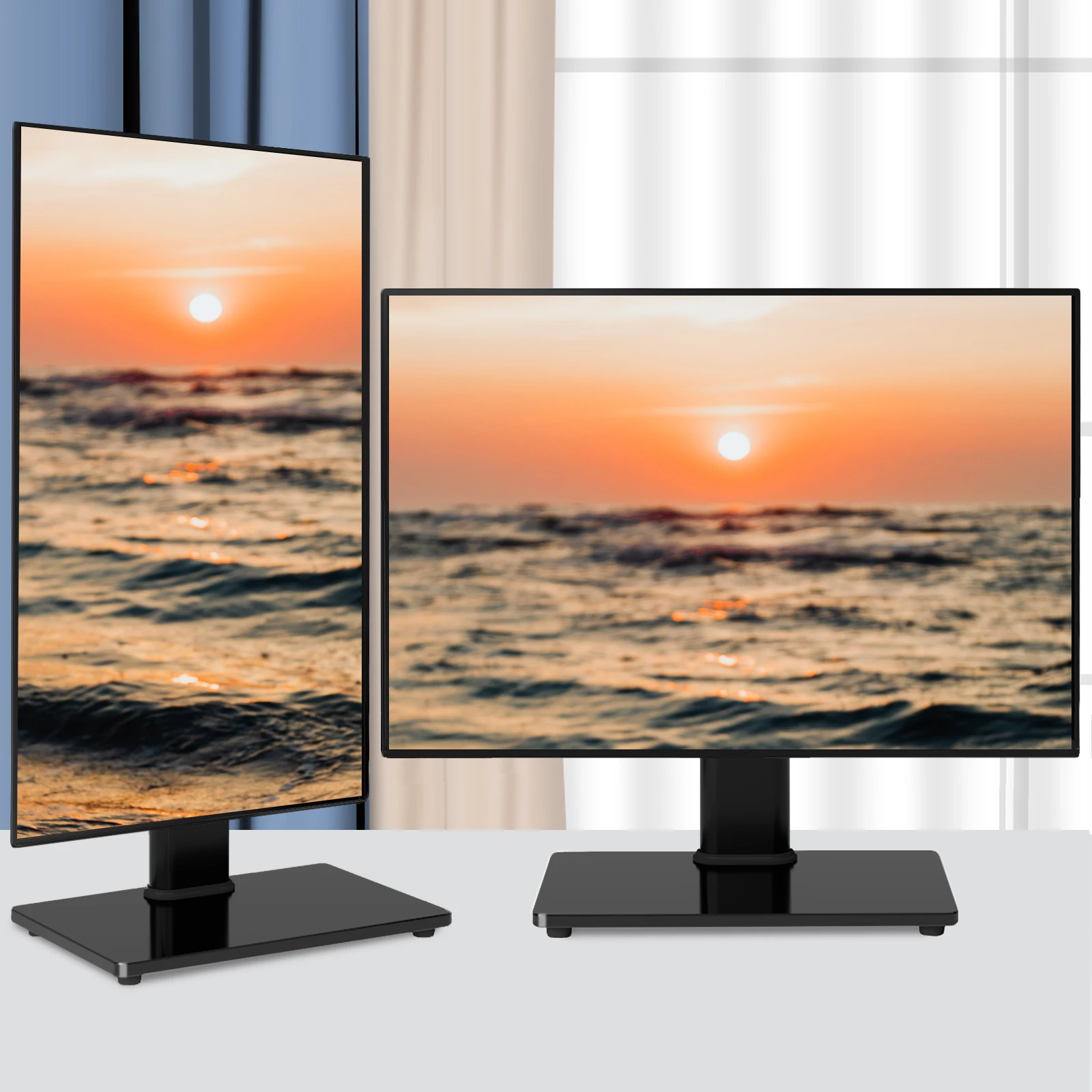 Single Computer Monitor Free-Standing Desk Mount Riser, 32 Inch TV ...