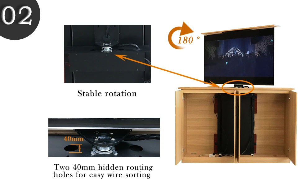 Automatic Hidden In Cabinet Electric Motorized Tv Lift Motorized Height ...