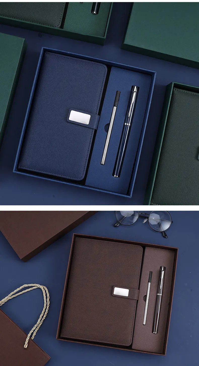 Luxury Gift Set Premium Vegan Faux Pu Leather Cover Notebook A5 A6 ...
