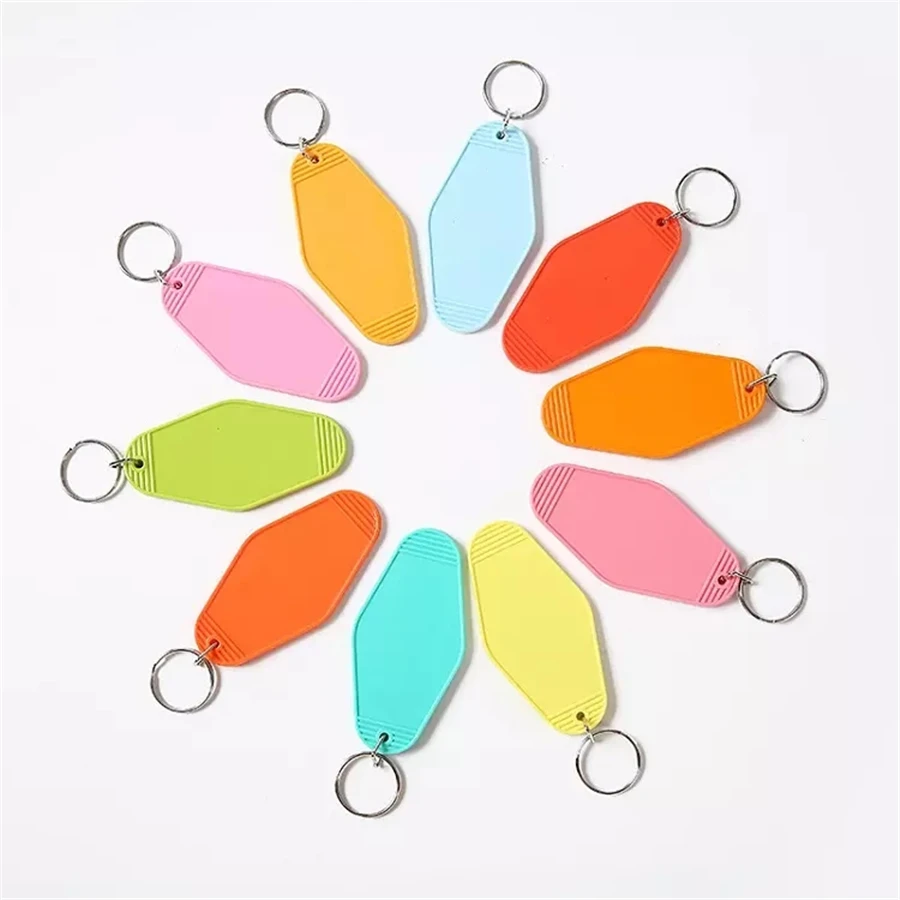 Retro Vintage Hotel Keychain with Custom Logo Rhombus Shape
