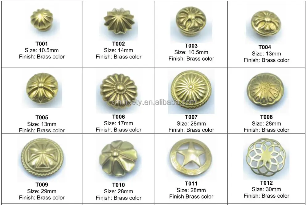 Custom Vintage Solid Brass Conchos Screw Back Button Concons for ...