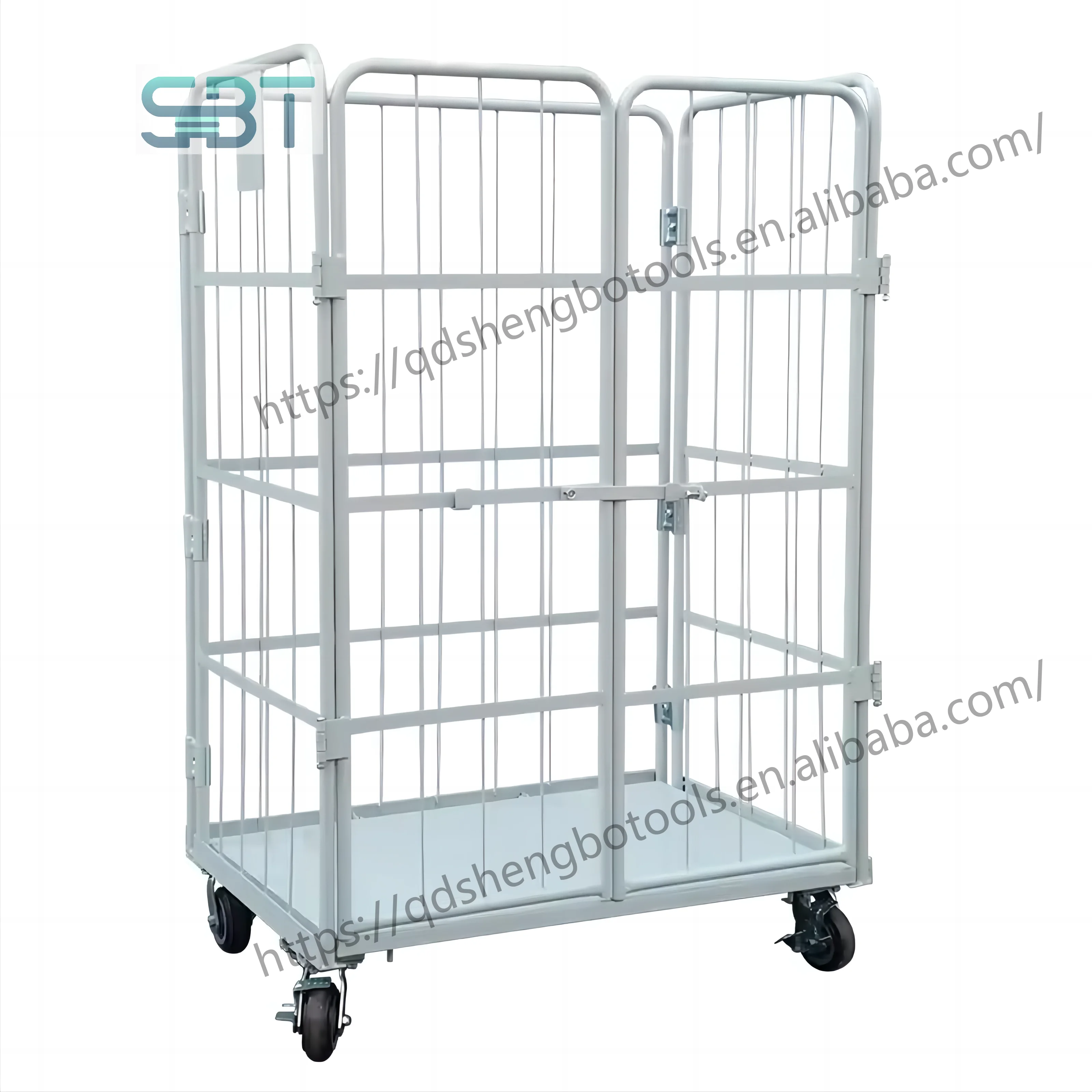 Custom Metal Cargo Storage Trolley Logistics Warehouse Folding Zinc ...