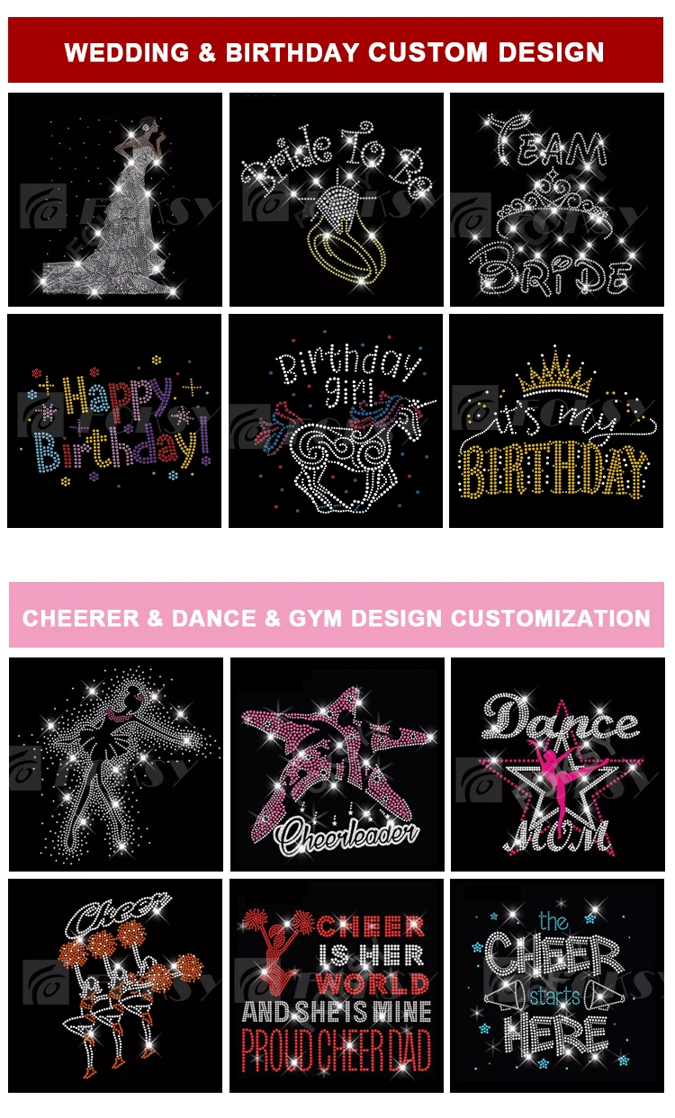 Custom Rhinestone Logo Heat Transfer Design - Hotfix Rhinestones
