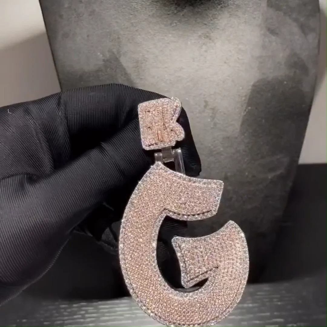 Custom Luxury Hip Hop Iced Out Fine Jewelry Vvs Moissanite Diamond ...