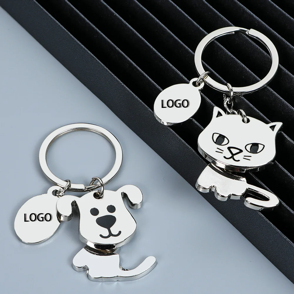 Zinc Alloy Cartoon Custom Shaking Head Cat And Dog Creative Key Chain ...