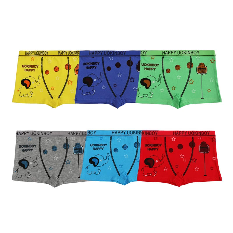 Uokin Cartoon Cotton Print Boy Boxer Briefs Shorts Soft Breathable 4-10 ...