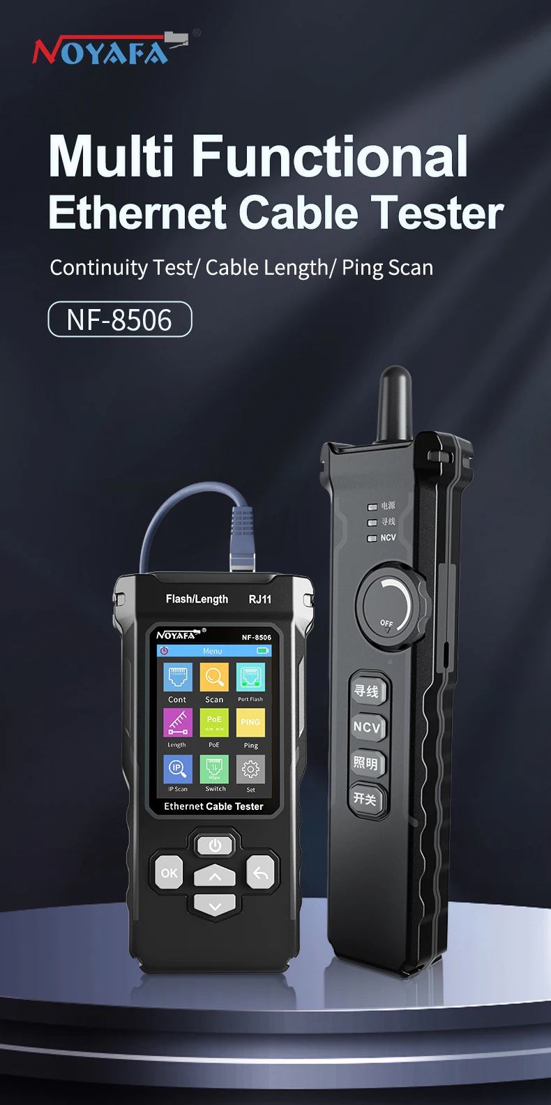 Wire Tracker Rj45 Interface Test Rj11 Line Tester Nf-8506 Poe Tester ...