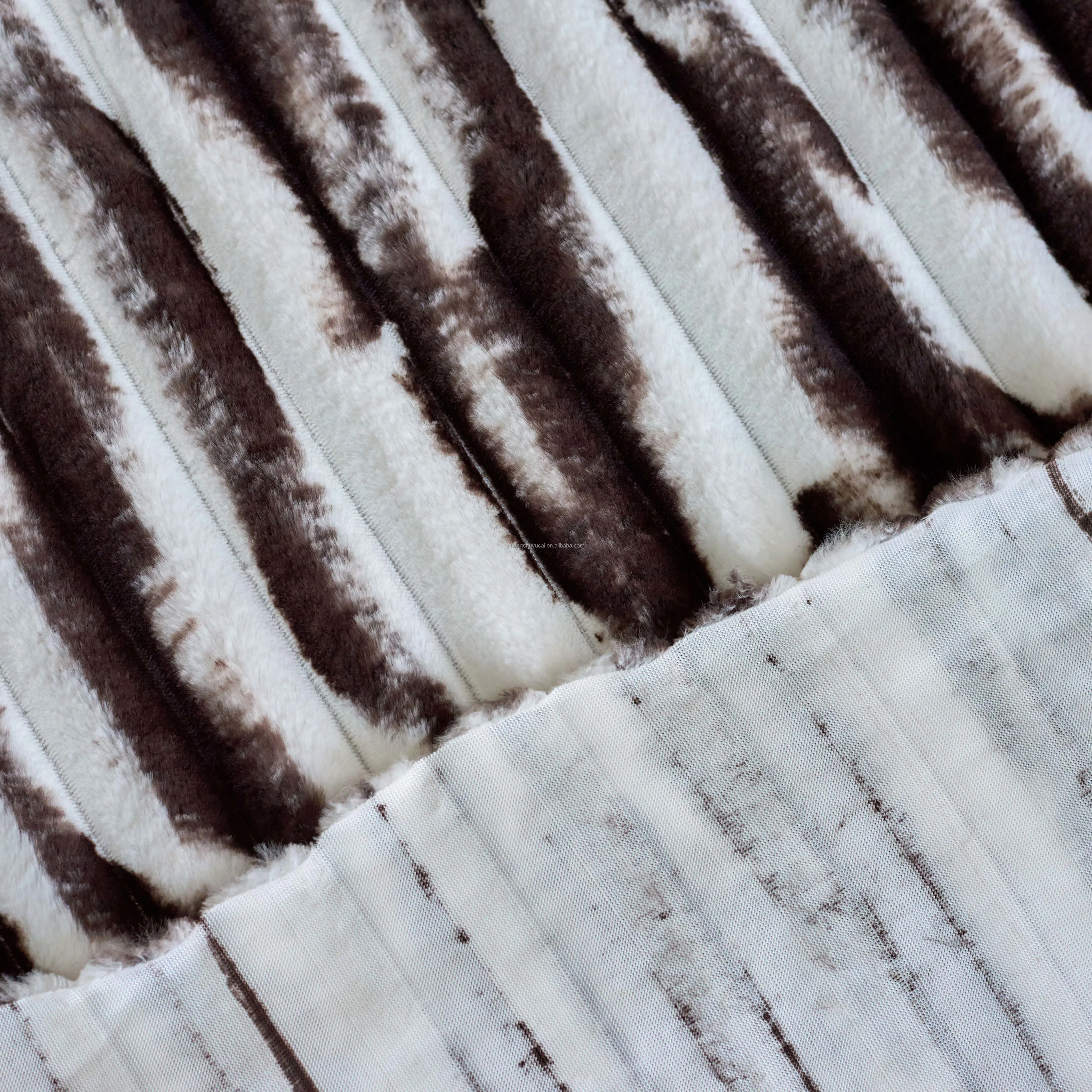 230cm Drop Needle Faux Rabbit Fur Printed For Blanket And Quilt Cover ...