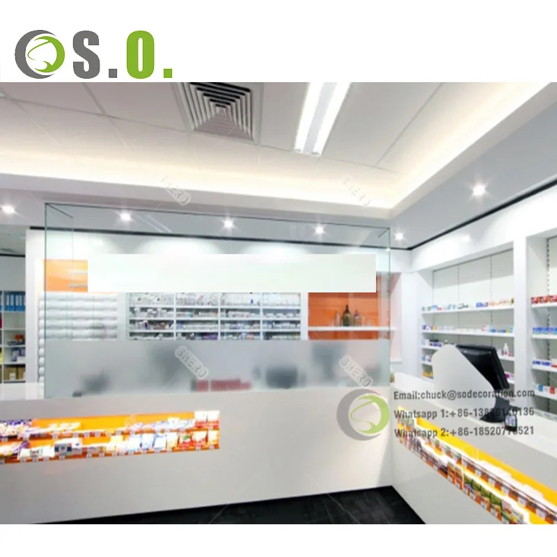 Modern Medical Store Display Counter Design Health Care Store Furniture ...