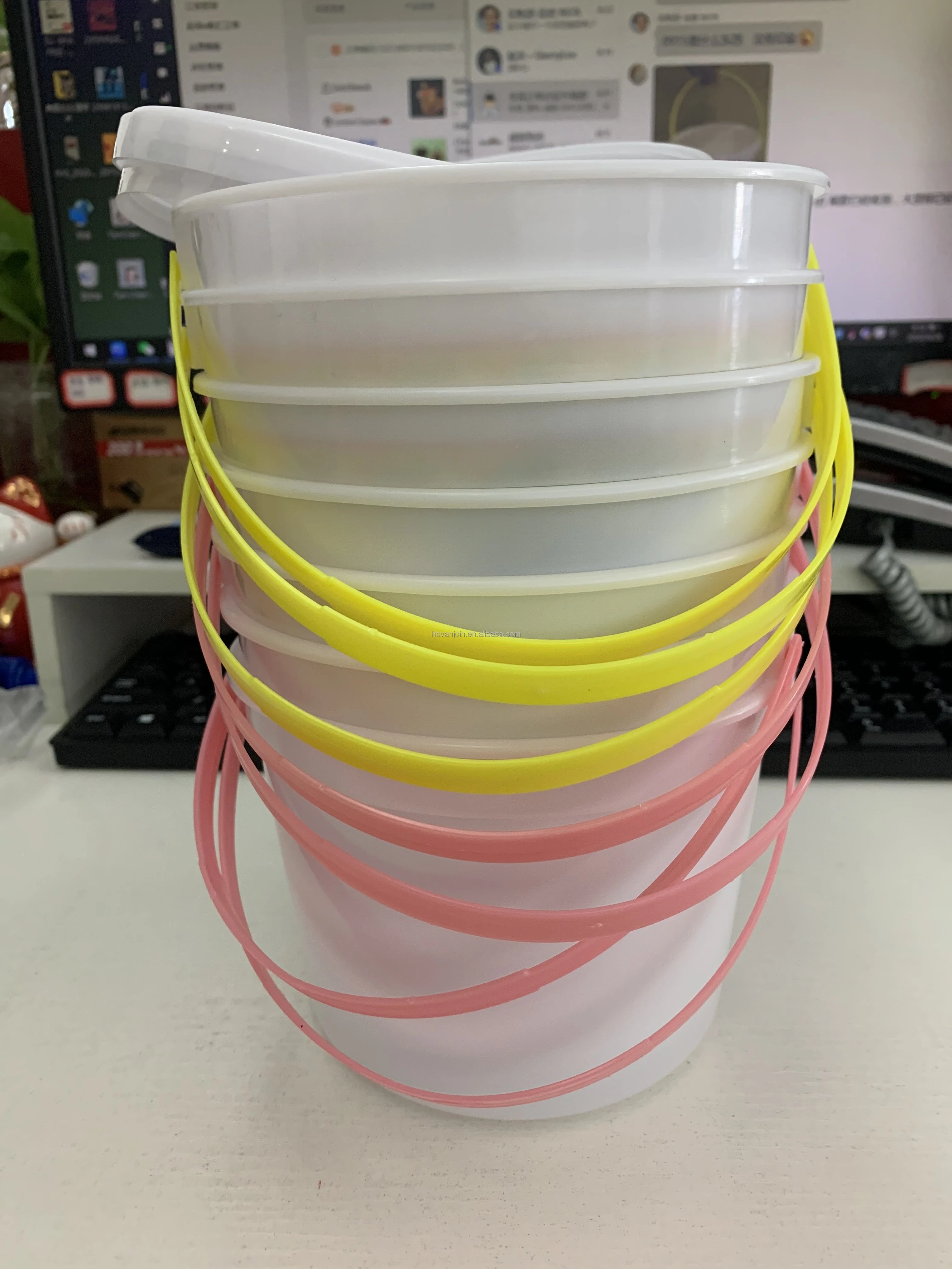 Empty 48 Oz. Plastic Mini Donut Bucket with Logo Printing
