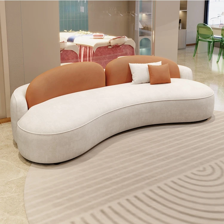 Hotel Lobby Leather Curved Sofa Fashion High End VIP Reception Sofa ...