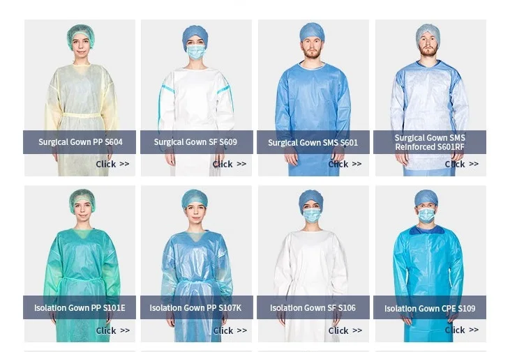 Hospital Staff Isolation Gowns Clothing Uniforms Non Woven SMS Doctor ...