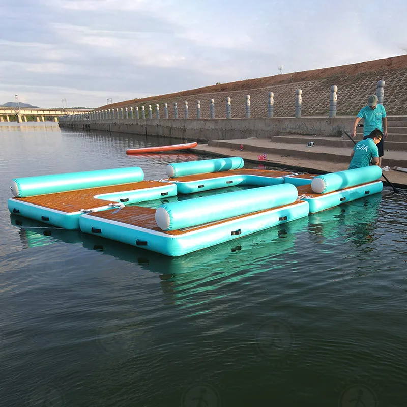 Oem Inflatable Dock Floating Raft Couch L-shape Inflatable Swim Island ...