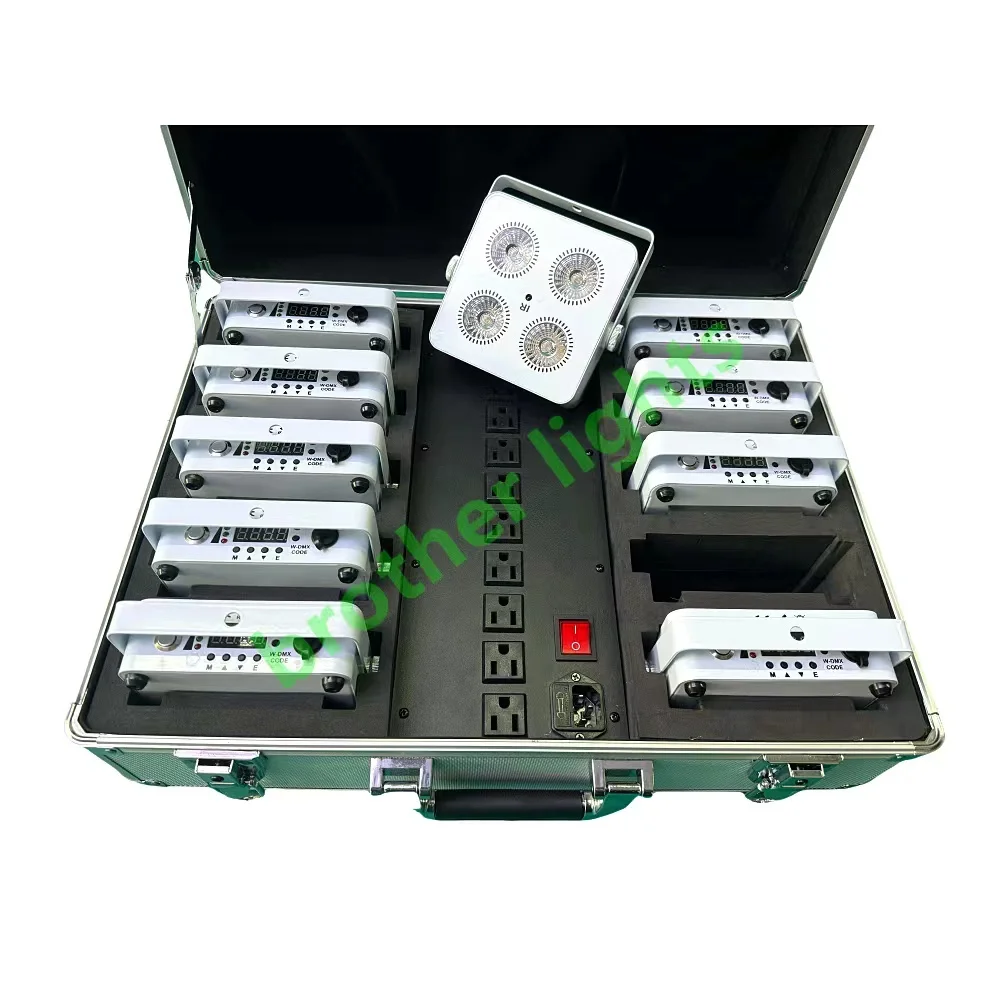 LED Flat Par Light 4x18W RGBWAUV Battery Powered Wireless Stage ...