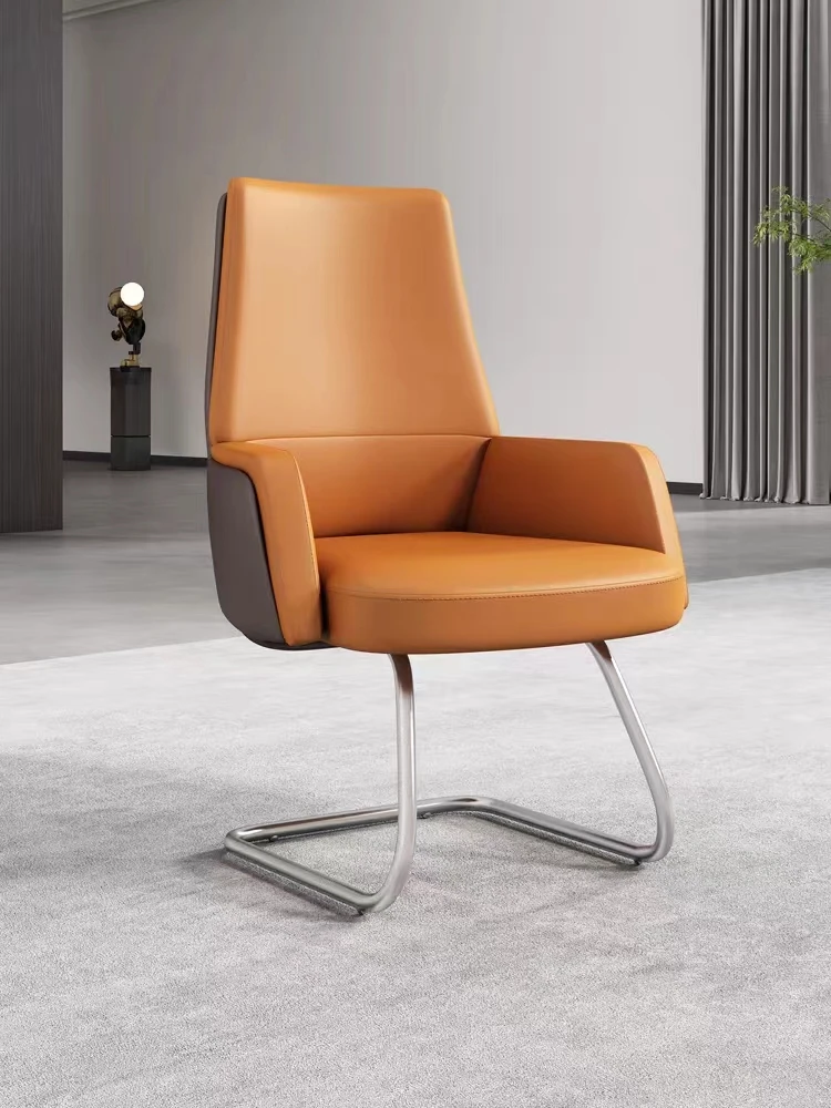 Modern Luxury Office Leather Meeting Upholstered Chair Guest Visitor ...