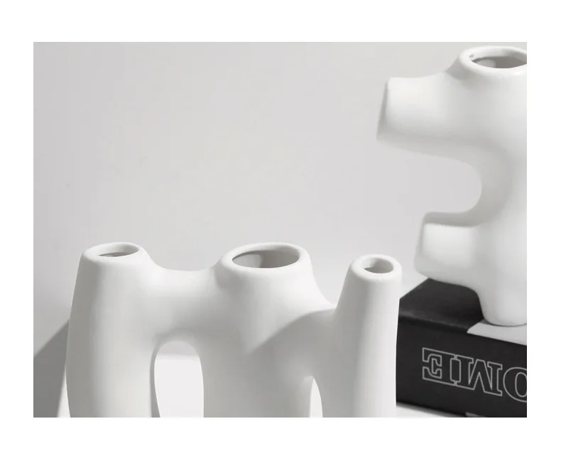 Modern Simple Creative Abstract Ceramic Vase Ornaments Living Room Dry ...