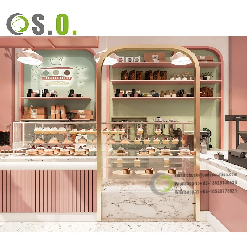 Modern Break Shop Counter Design Display Stone Dessert Bar Counter ...