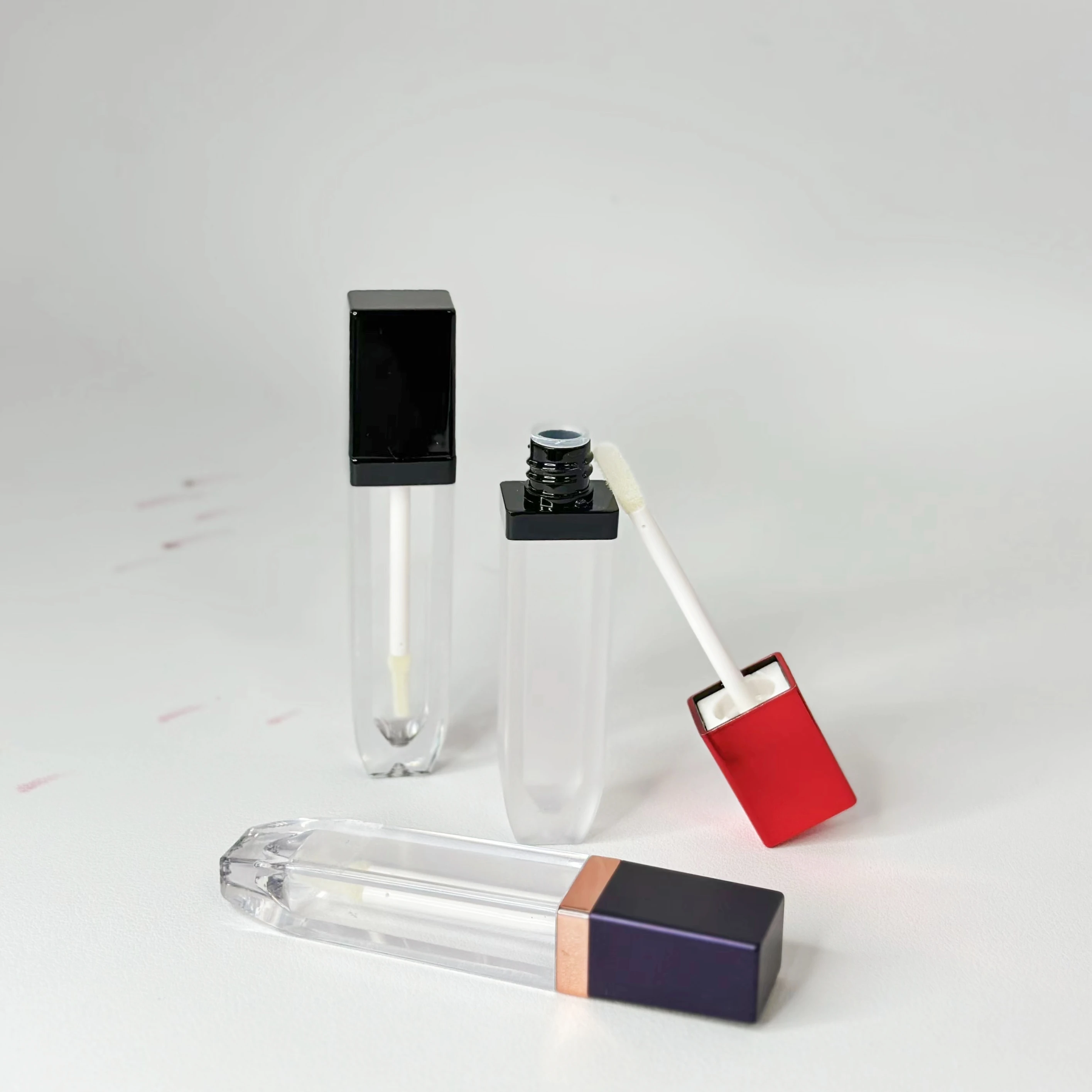 Custom Clear Lipgloss Case - Luxury Pink Liquid Lipstick