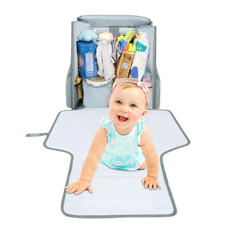 Free Sample Tote Backpack Diaper Bag Multi-functional Pockets Organizer ...