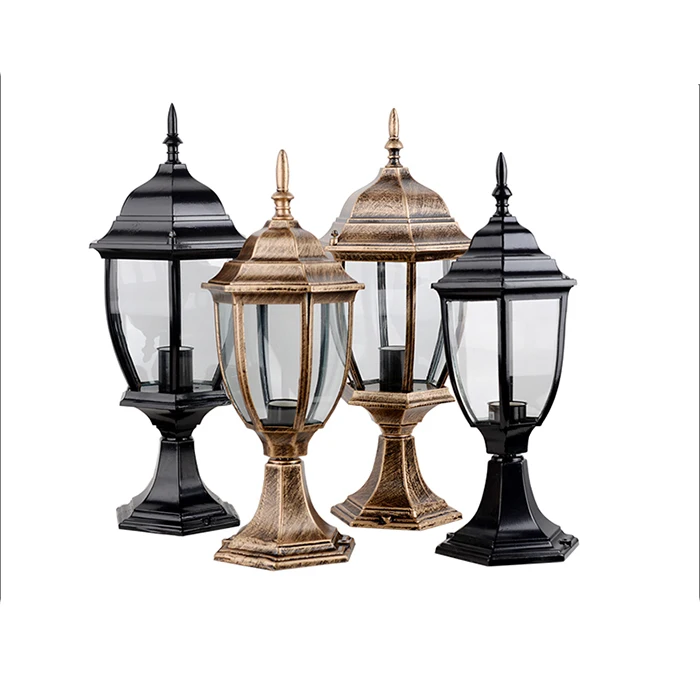 Exterior Pier Mount Lamp Outdoor Garden House Fancy Main Gate Pillar ...