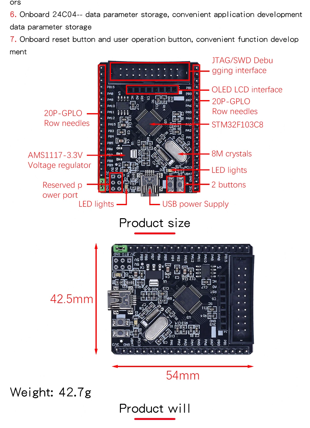 Eqv Stm32f103c8t6 Stm32f103 Stm32f1 Stm32 System Board Learning Board