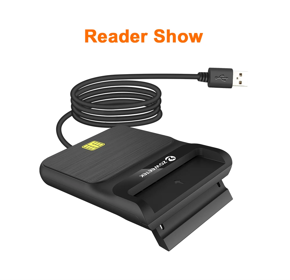 ZOWEETEK USB Smart Card Reader - EMV & ISO 7816 Compliance