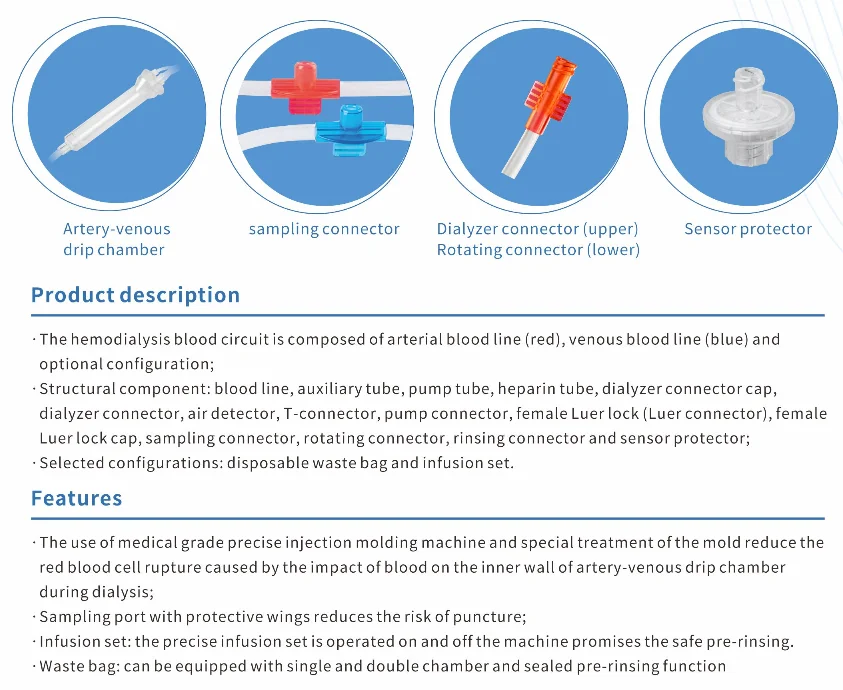 Disposable Dialysis Bloodline Circuit With Pressure Pillow For Blood ...