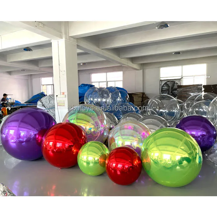 Wedding Stage Decoration Inflatable Silver Mirror Sphere Balls ...