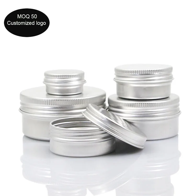 Free Shipping 5g 10g 15g 20g 30g 50g 80g 100g 120g 150g 200g 250g/ml Aluminium Metal Cream Jars ...
