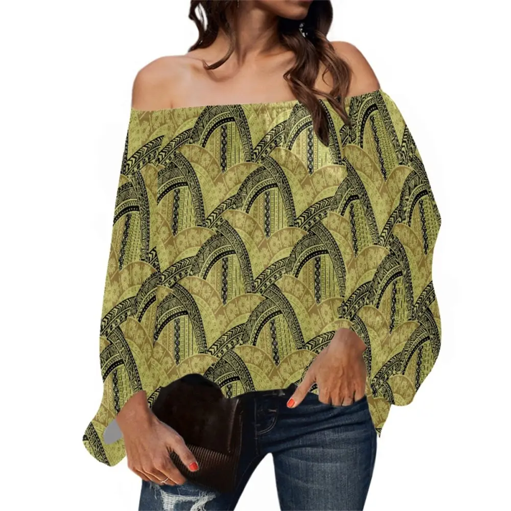 Pacific Islands Clothing 2024 Sexy Puff Sleeve Hawaiian Casual Blouse ...