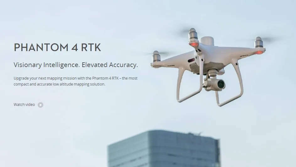 DJI Phantom 4 RTK Surveying Drone with 4K Video & 30min Flight Time