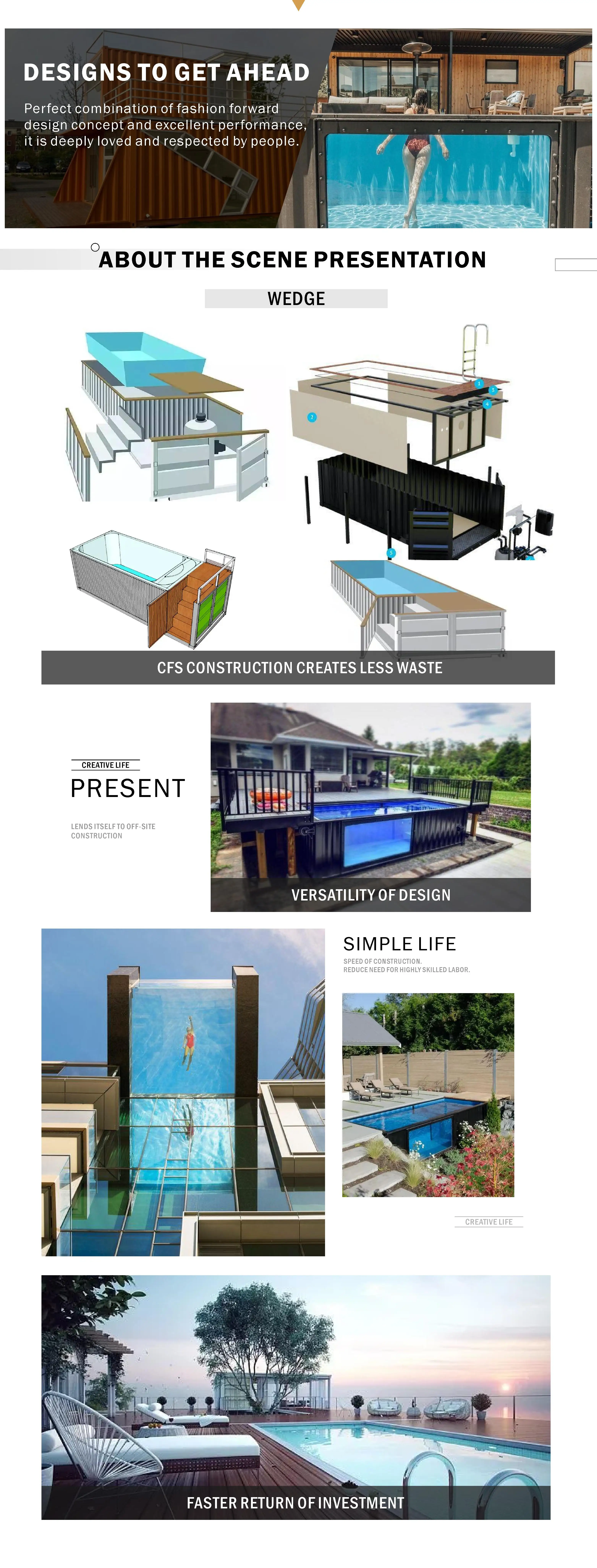 Easy Assembly Frp Prefab Swimming Pool Prefab Fiberglass Shipping ...