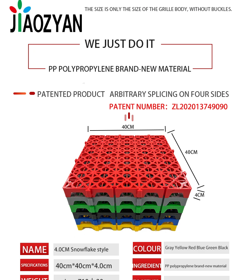 Removable Interlocking Plastic Garage Flooring 400*400*20mm Pp Pvc ...