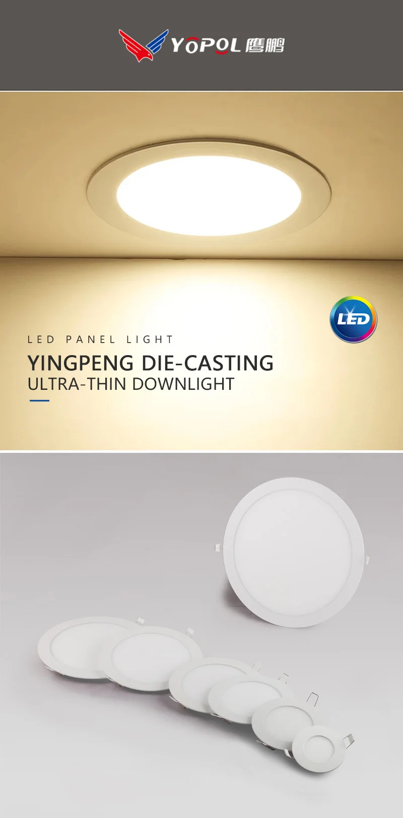 Round Recessed Smd Led Ceiling Panel Light 6w 12w 18w 24w High ...