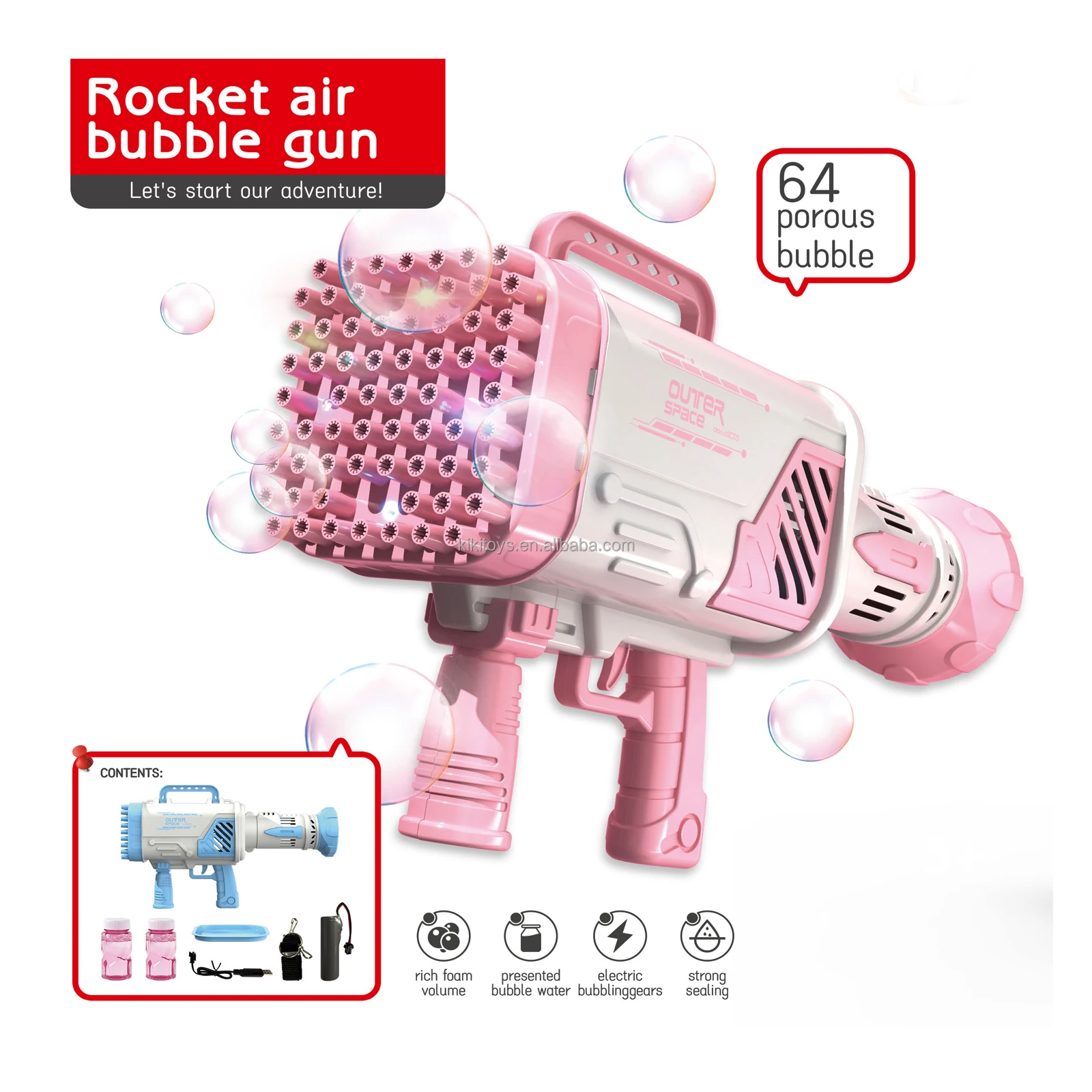 2024 New 64 Holes Electric Automatic Bubble Machine,Large Bubble Gun ...