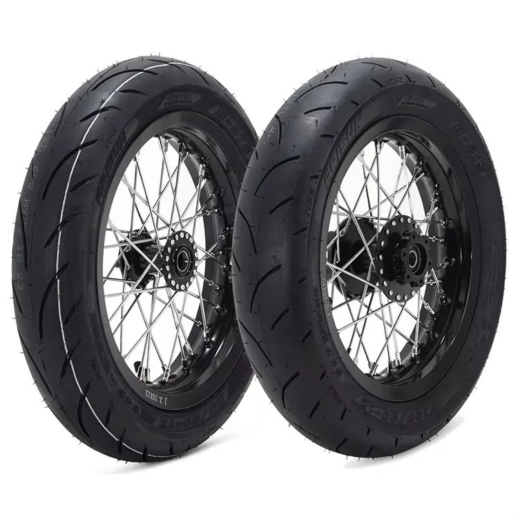 12-Inch Steel Wheel Rim Tire Set Plastic Brake Electric Off-Road Dirt ...