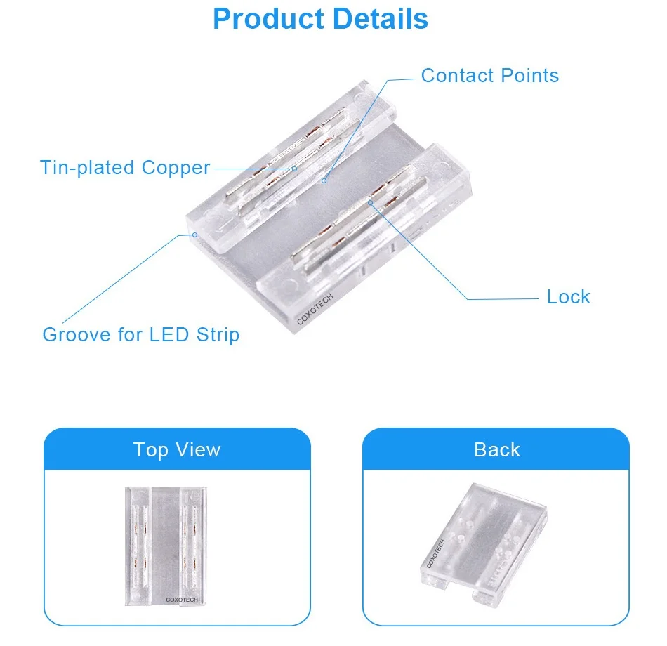 COXO COB LED Strip Corner Connectors - Reliable & Efficient