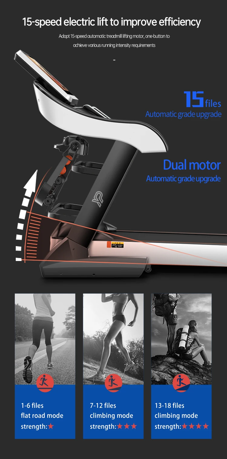 Ypoo 3.0hp Ac Motor Treadmill Semi Commercial Treadmill 150kg Electric ...