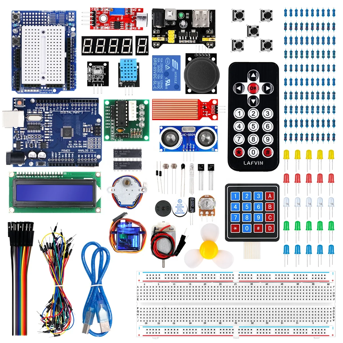 LAFVIN Super learning Kit include ch340g r3 , Breadboard , SG90 , 1602 ...