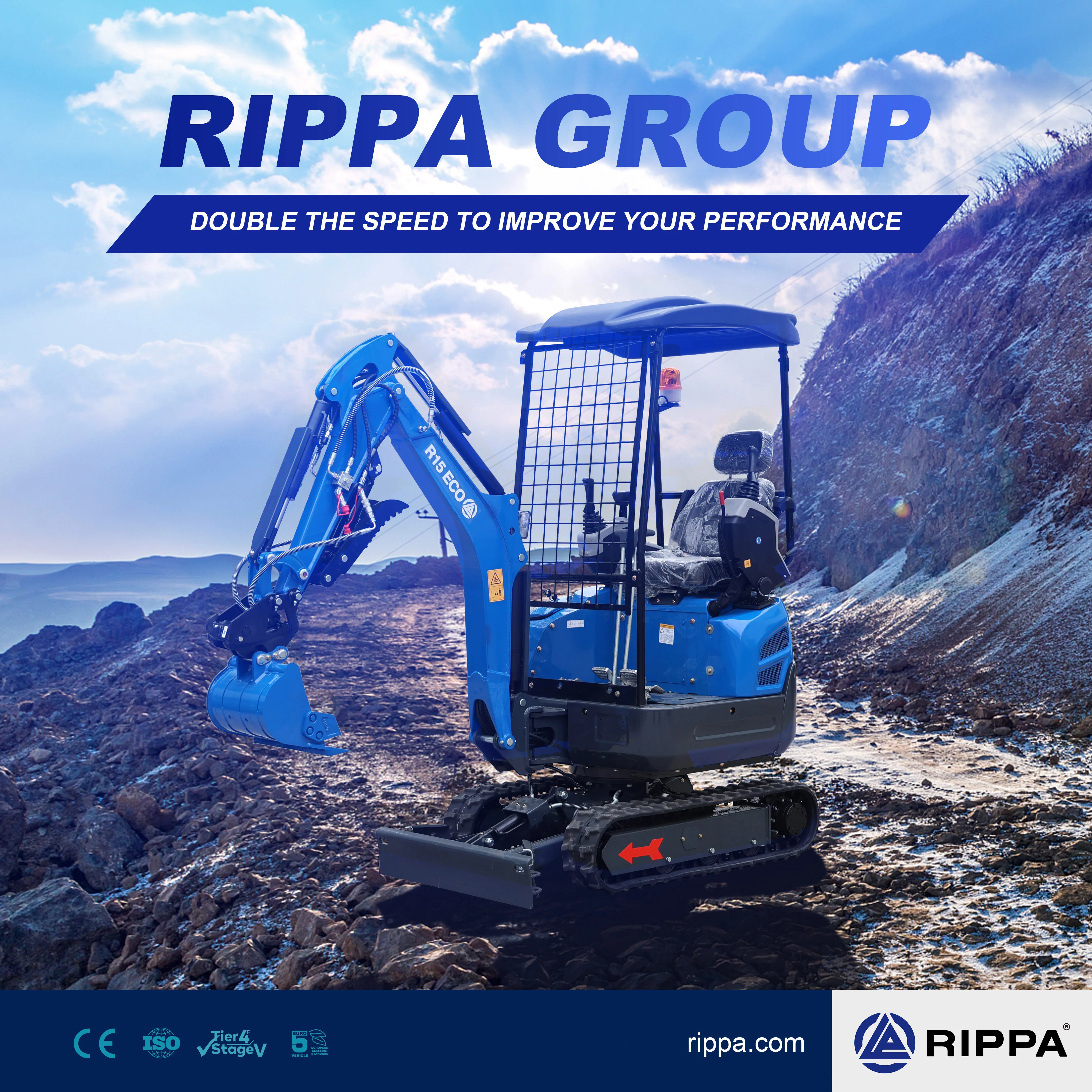 RIPPA Mini Bagger Diesel Engine Dig Excavator Free Shipping Excavator 0 ...