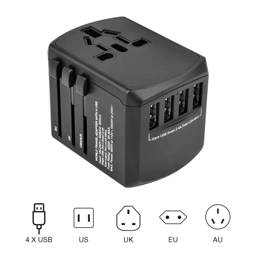 Electrical Plug Socket Usb Charger Travel Adapter Multi Plug 100-240v ...