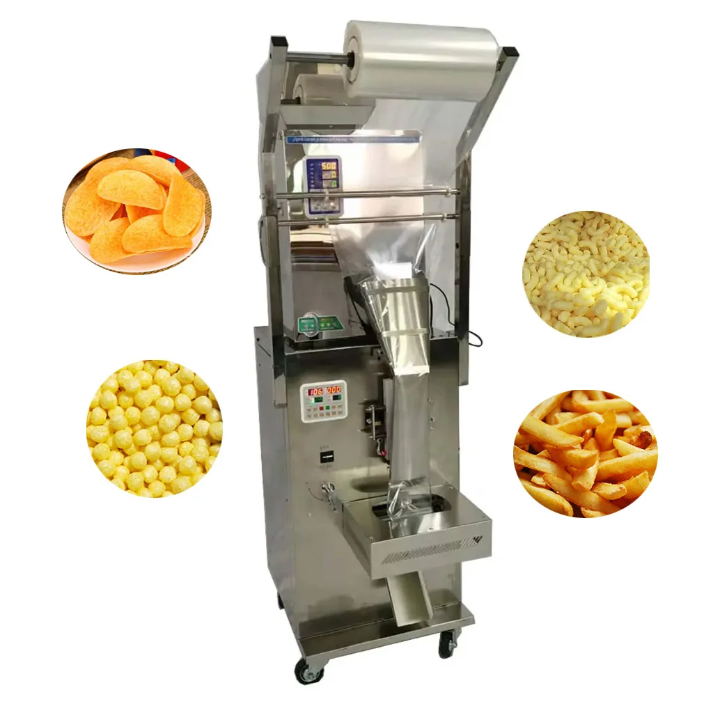 Vertical Automatic Pouch Popcorn Potato Chips Packing Machine corn puff ...