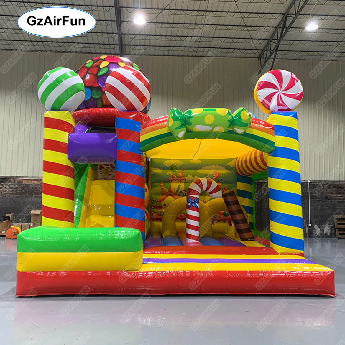 Colorful Candy Inflatable Bounce Castle Slide Combo Kids Inflatable ...