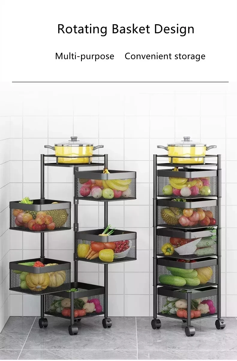 Household Storage Helper Square Rotating Rack 2-5 Layers Kitchen ... Household Storage Helper Square Rotating Rack 2-5 Layers Kitchen ...