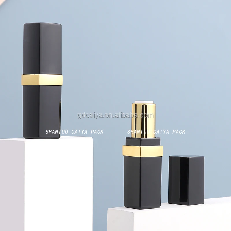Wholesale 9mm Black Square Lipstick Container Small Empty Chapstick ...