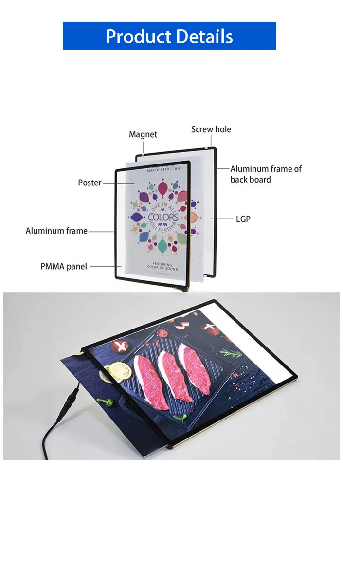 Wide Range Use Marketing Product Led Lightbox Advertising Poster Frame ...