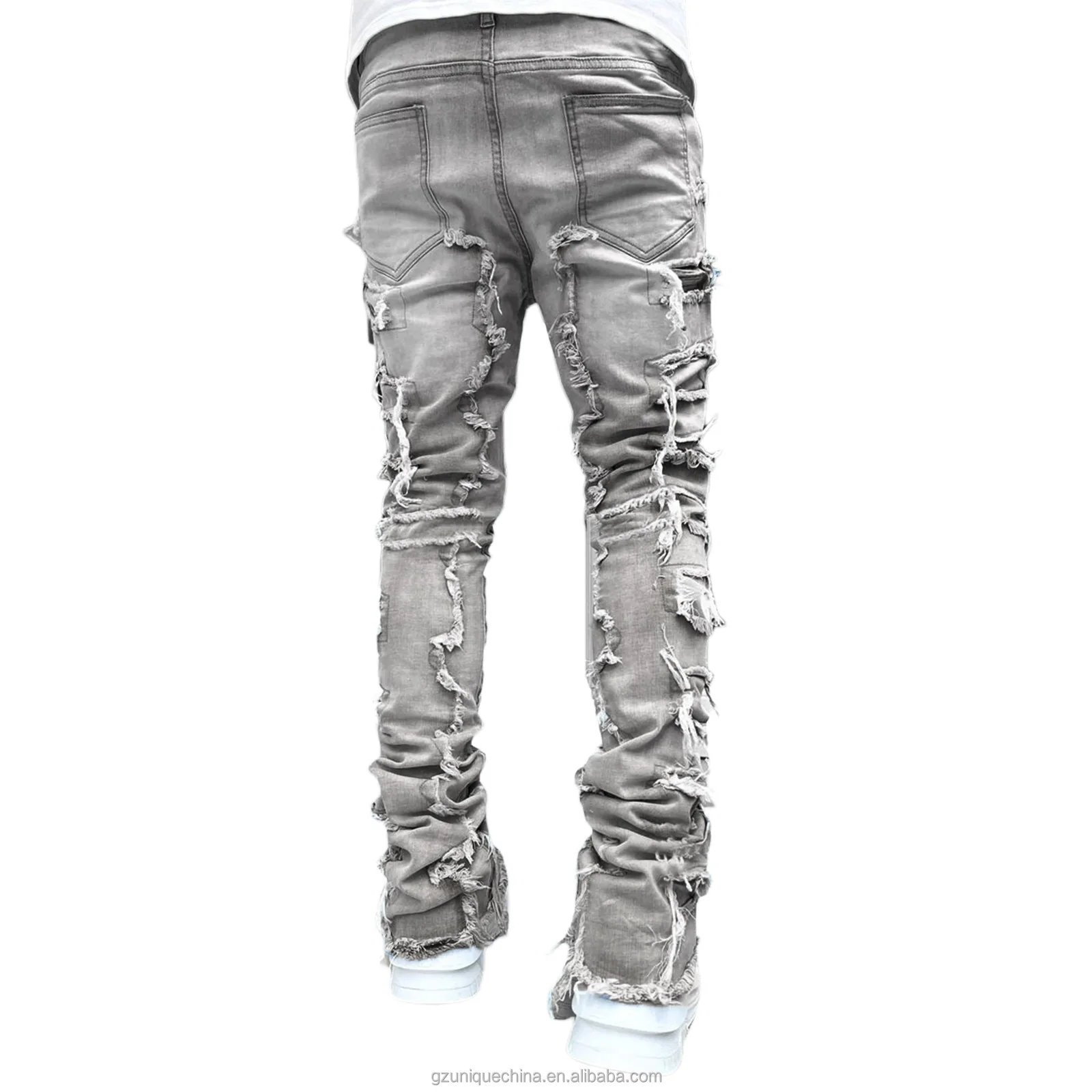 Wholesale Cheap Prices Custom Logo Men Straight Jeans Trousers Stacked ...