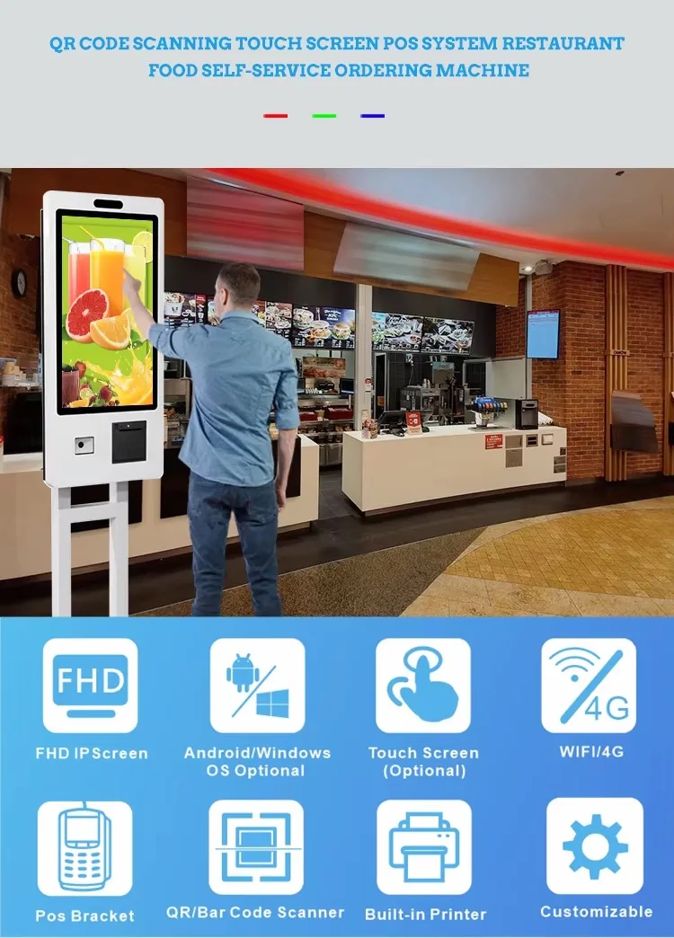 27 32inch TouchScreen KFC Takeaway Restaurant Ordering Machine Self ...