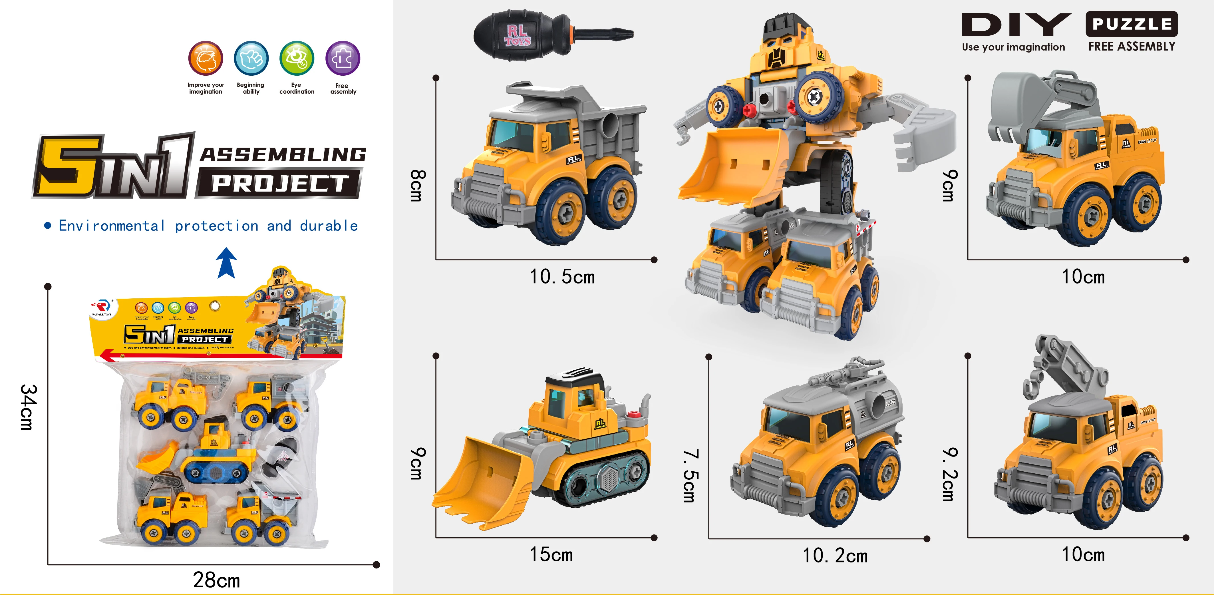 5 in 1 Take Apart Deformation Robot - Educational Toy